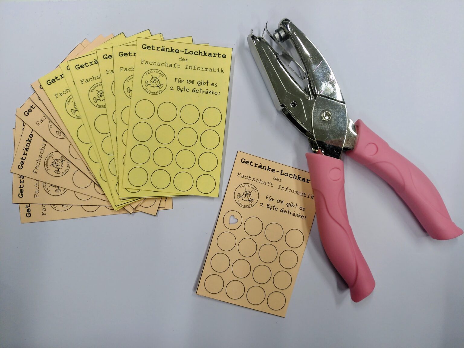 Getränke-Lochkarten – Fachschaft Informatik